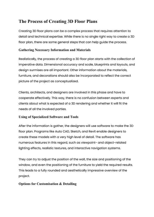 What is 3D Floor Plan Rendering? A Beginner’s Guide | PDF