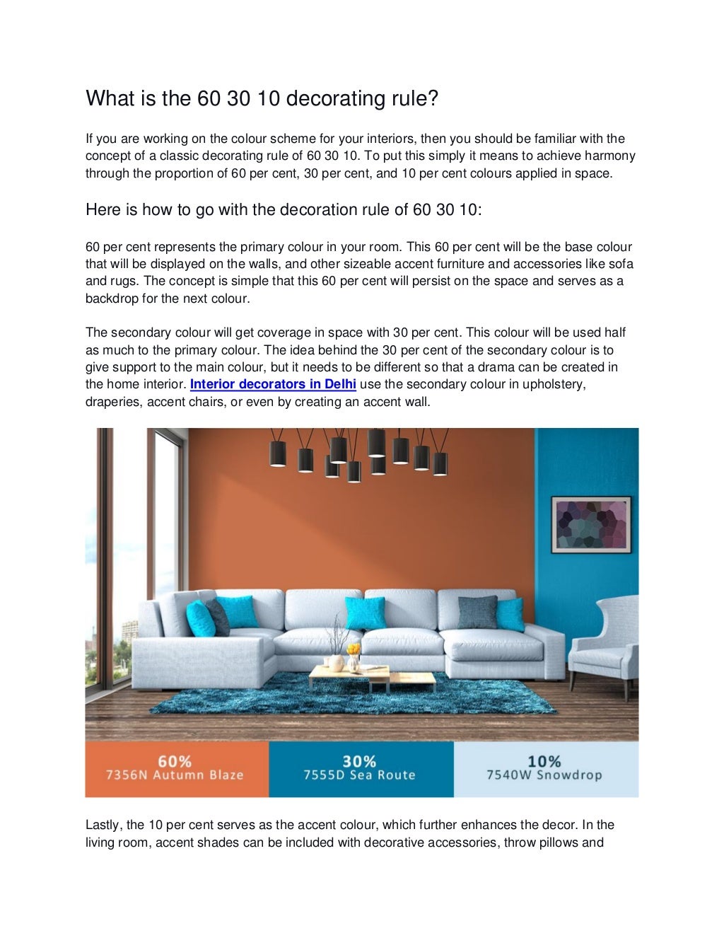 What Is 60 30 10 Decorating Rule What Is 60 30 10 Decorating Rule