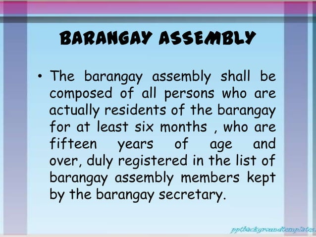 What is a barangay?