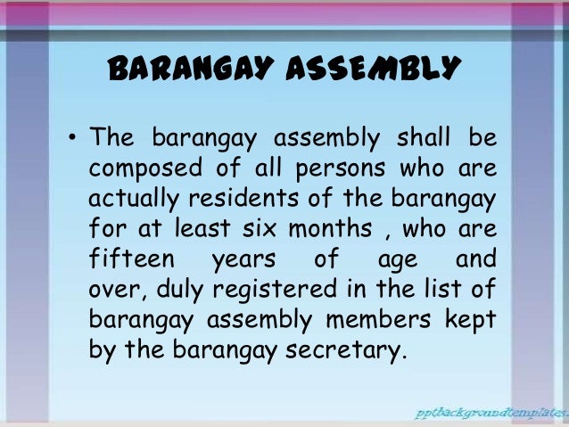 What is a barangay?