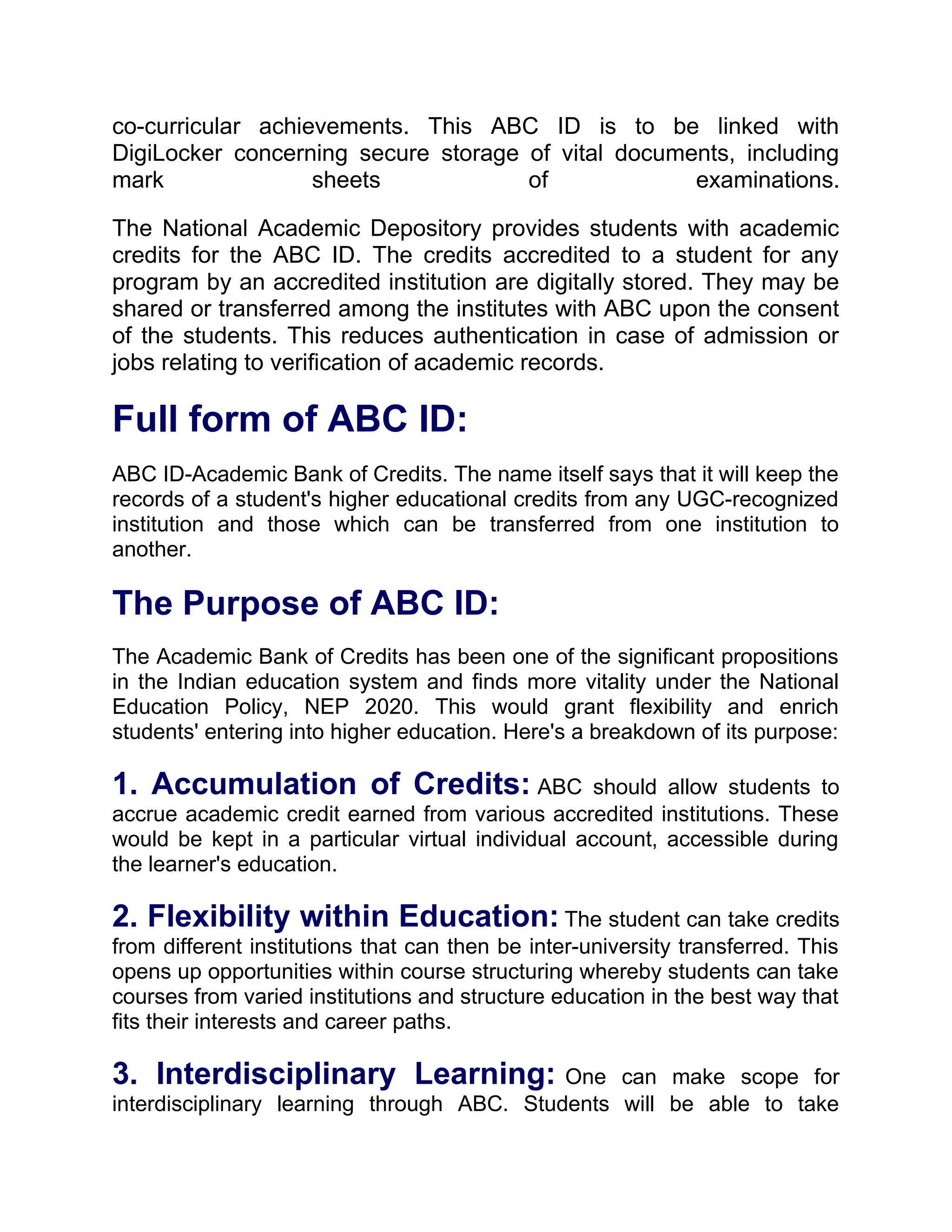 What is ABC ID and It's Importance , why it's important | DOCX
