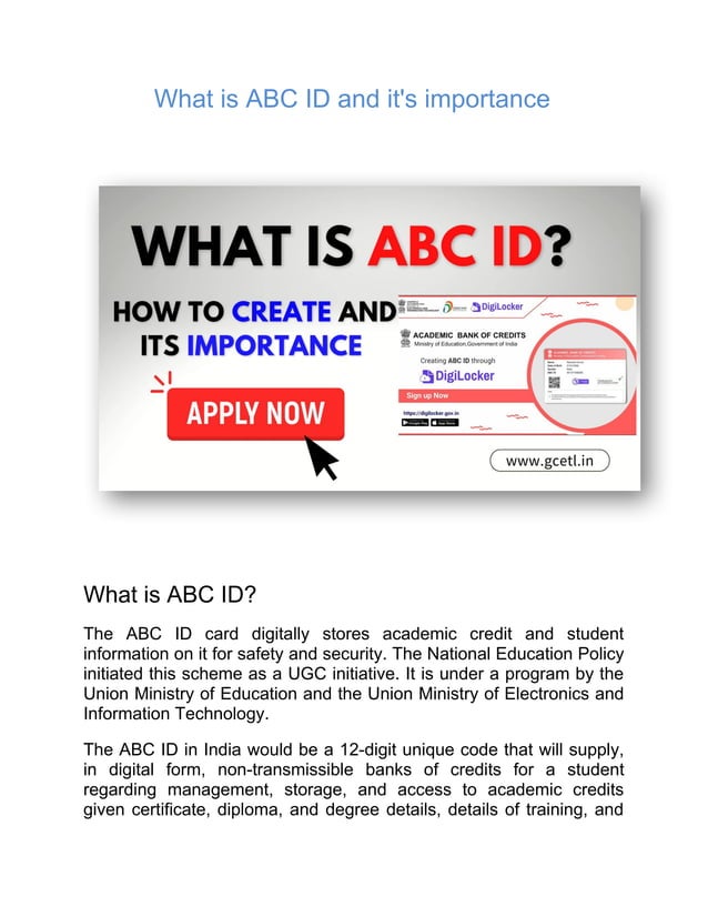 What is ABC ID and It's Importance , why it's important | DOCX