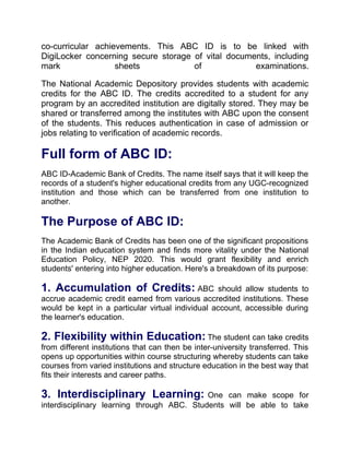 What is ABC ID and It's Importance , why it's important | DOCX