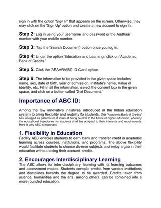 What is ABC ID and It's Importance , why it's important | DOCX