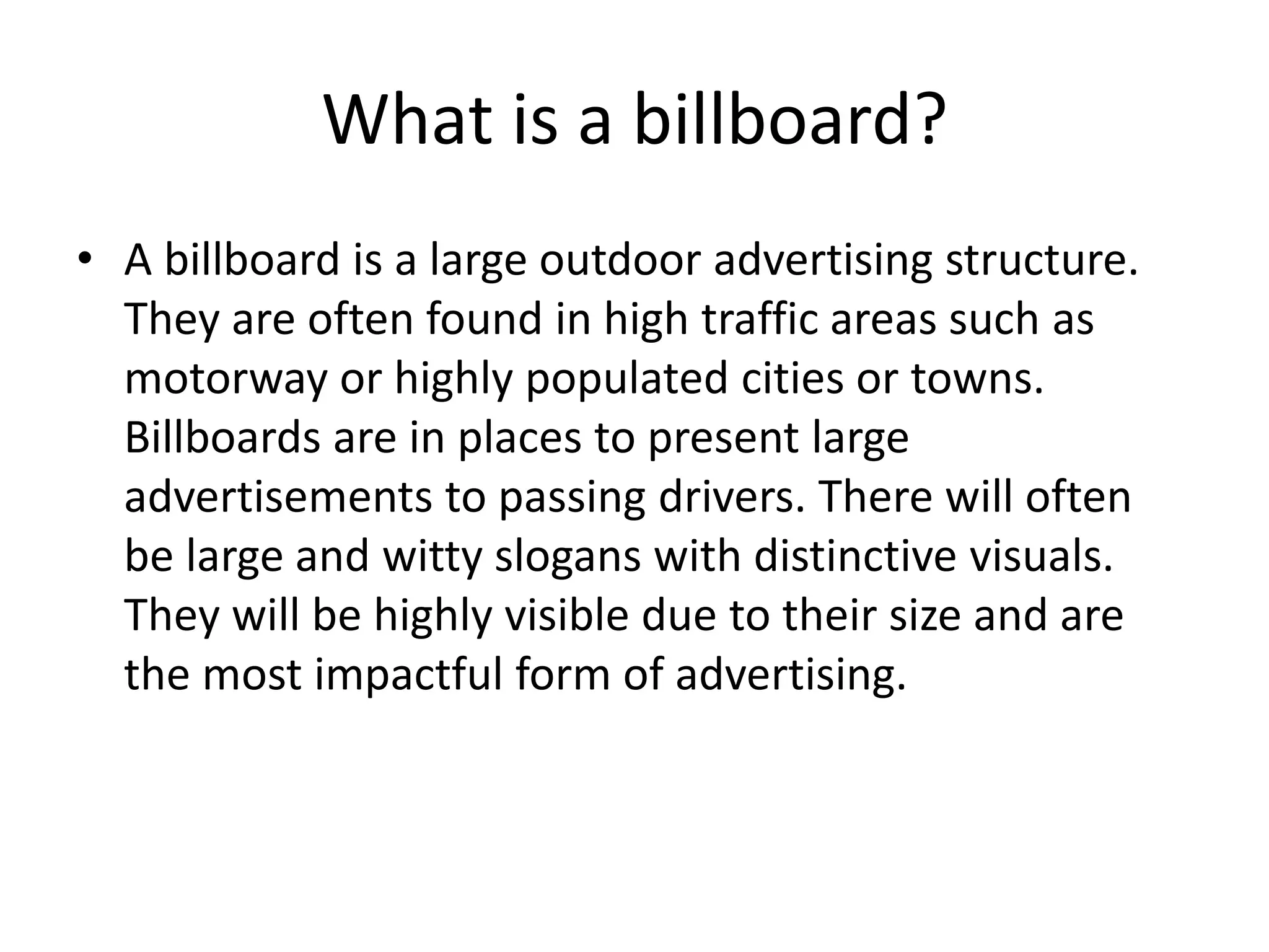 Codes and conventions of a billboard | PPTX