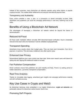 What Is a Blockchain Ad Network and How Does It Work? | PDF