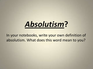What is absolutism | PPT
