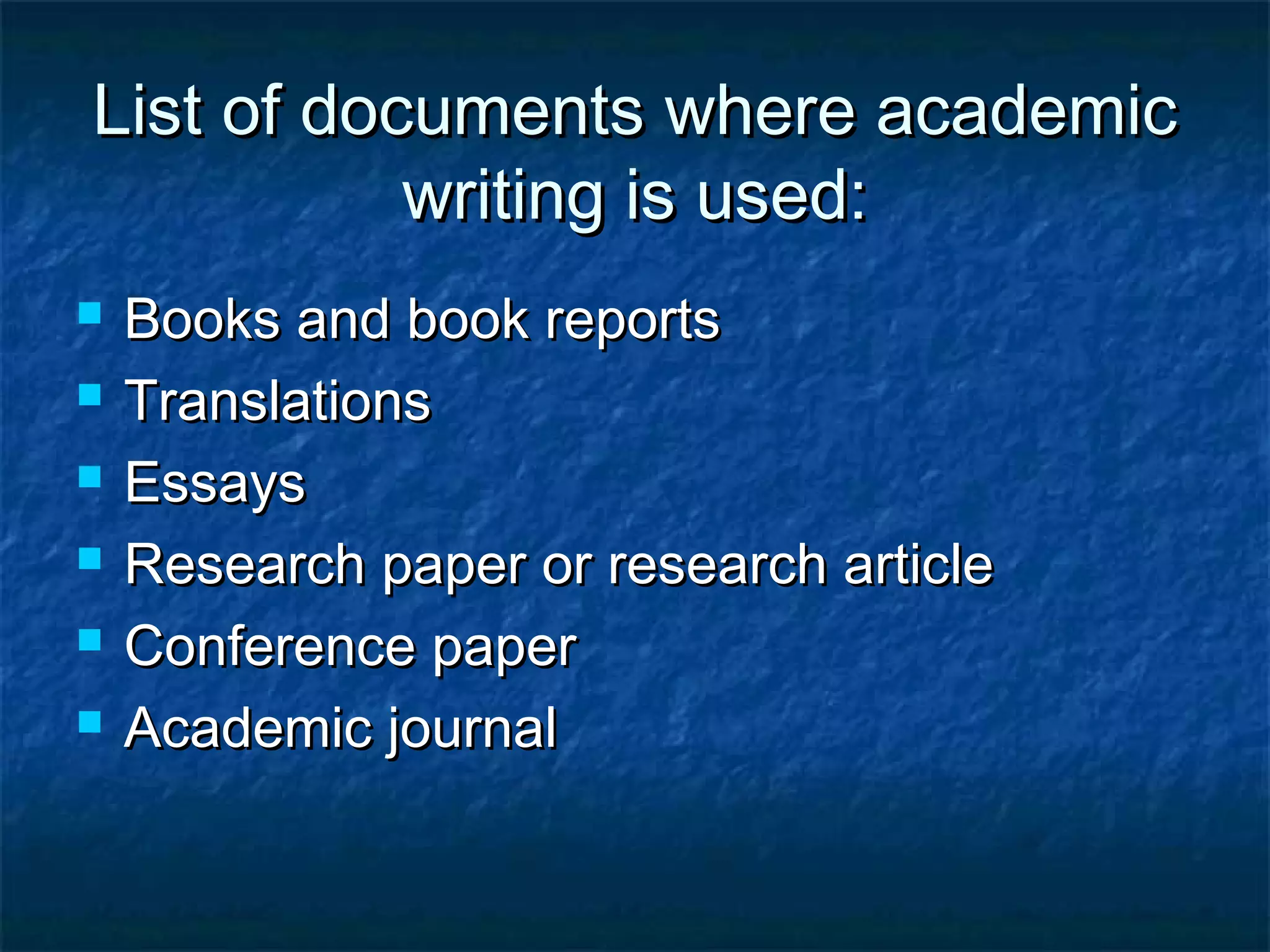 What is academic paper | PPT