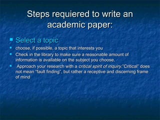 What is academic paper | PPT