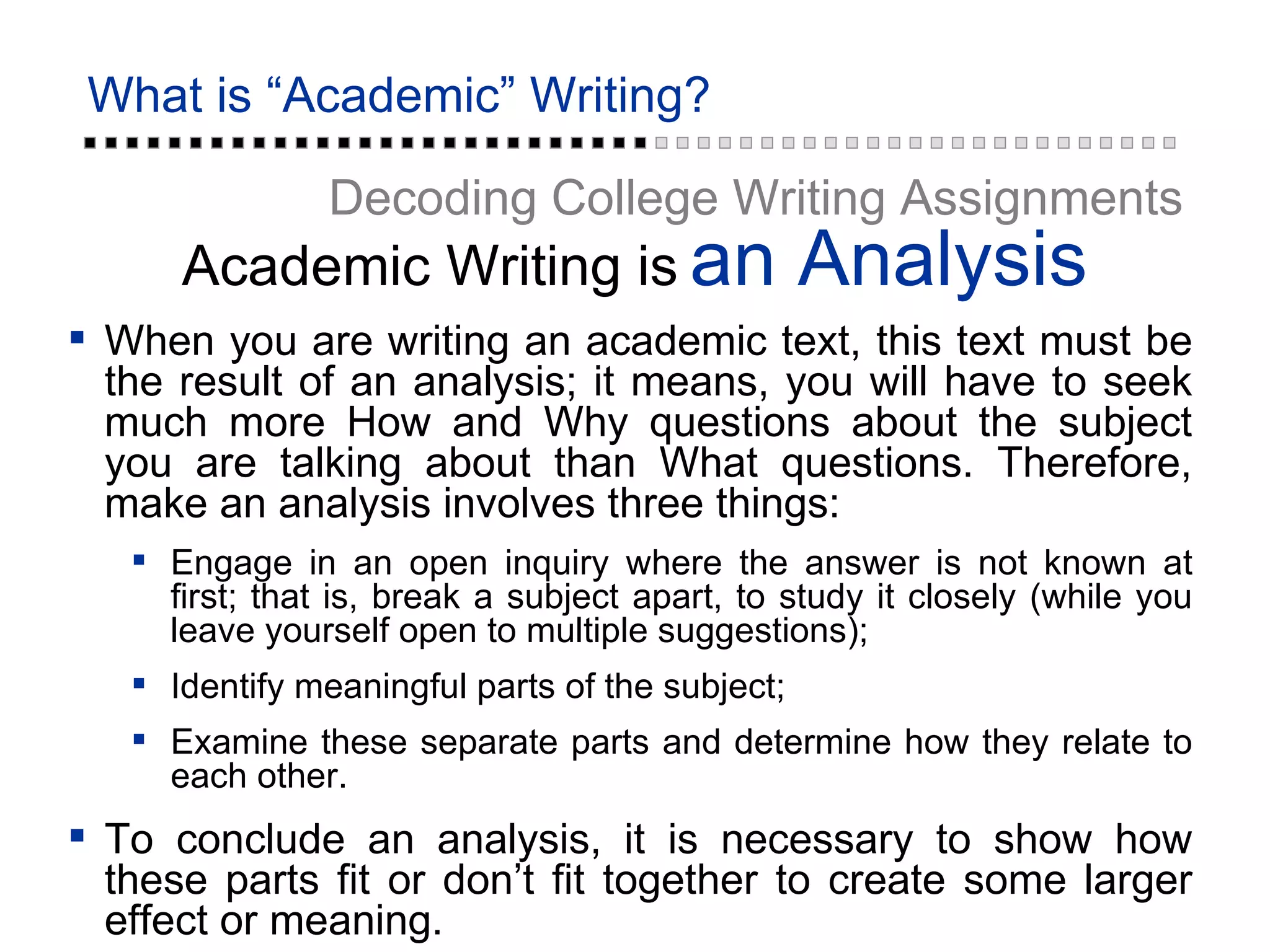 What is academic writing | PPT