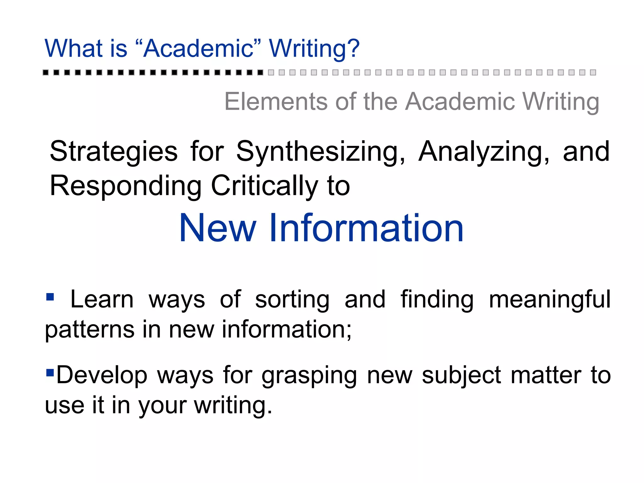 What is academic writing | PPT