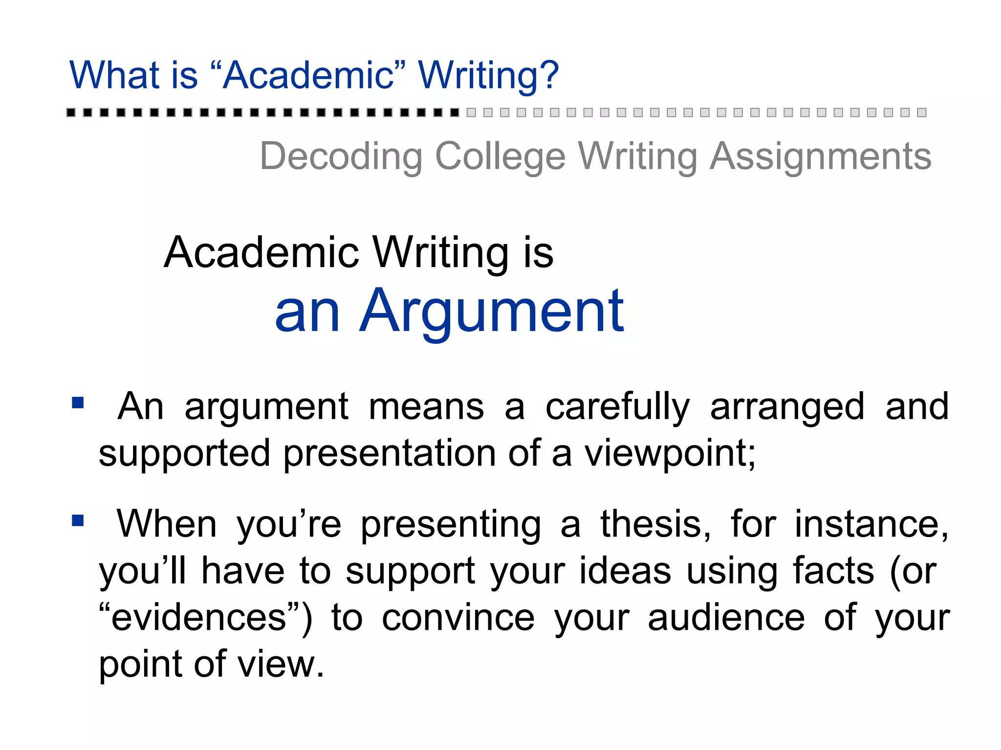 What is academic writing | PPT