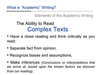 What is academic writing | PPT