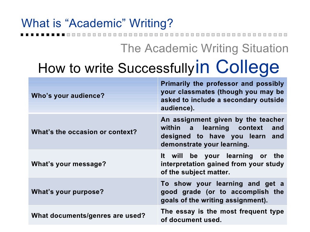 What is academic writing