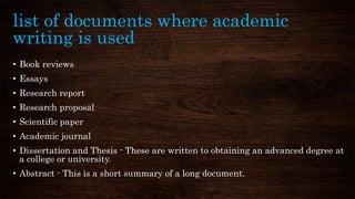 What is academic writing | PPT