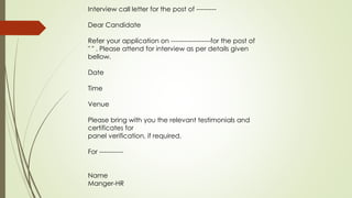 What is a call letter | PPT