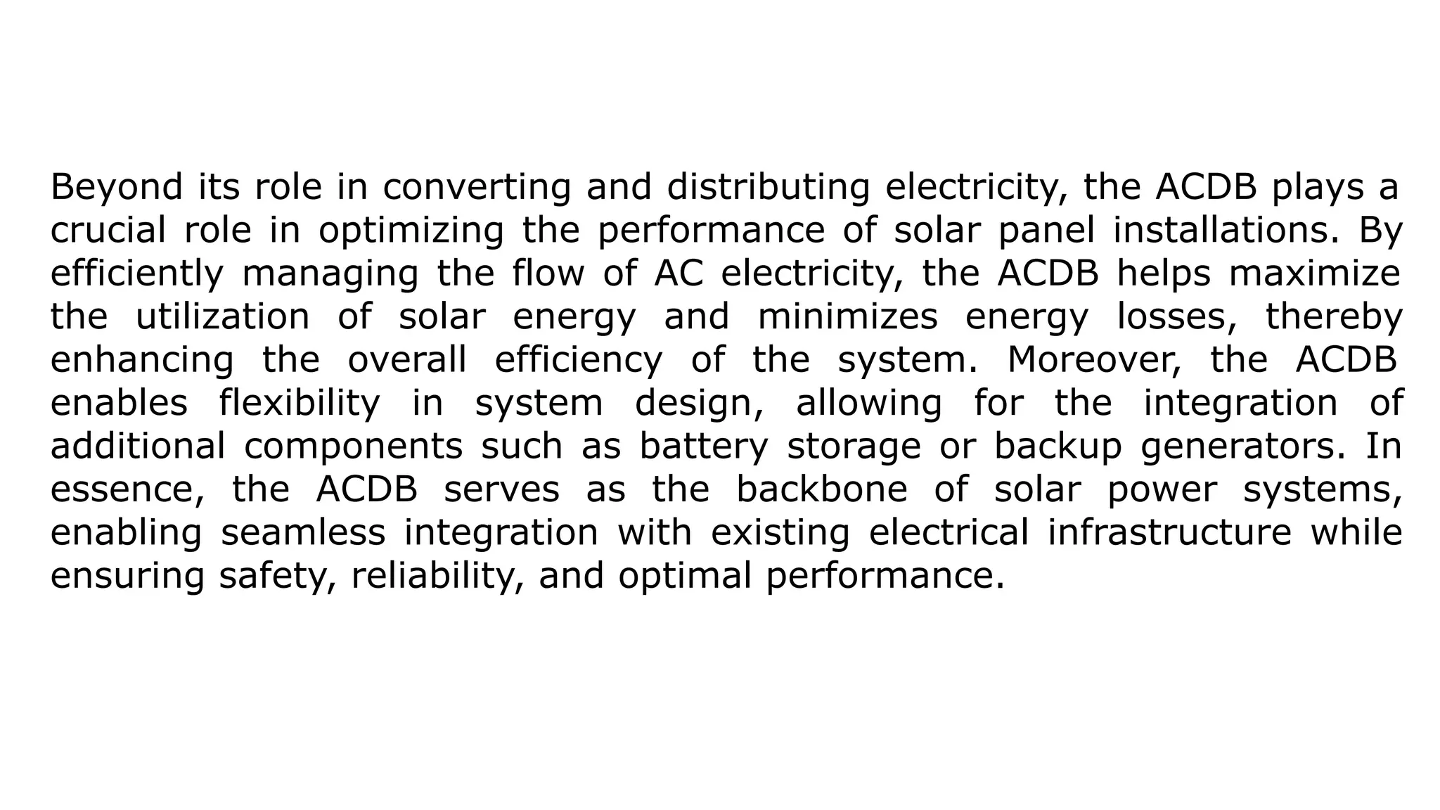 What is ACDB and DCDB: Their Importance in Solar Panels | PDF