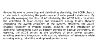 What is ACDB and DCDB: Their Importance in Solar Panels | PDF