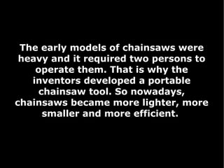 What Is A Chainsaw | PPT