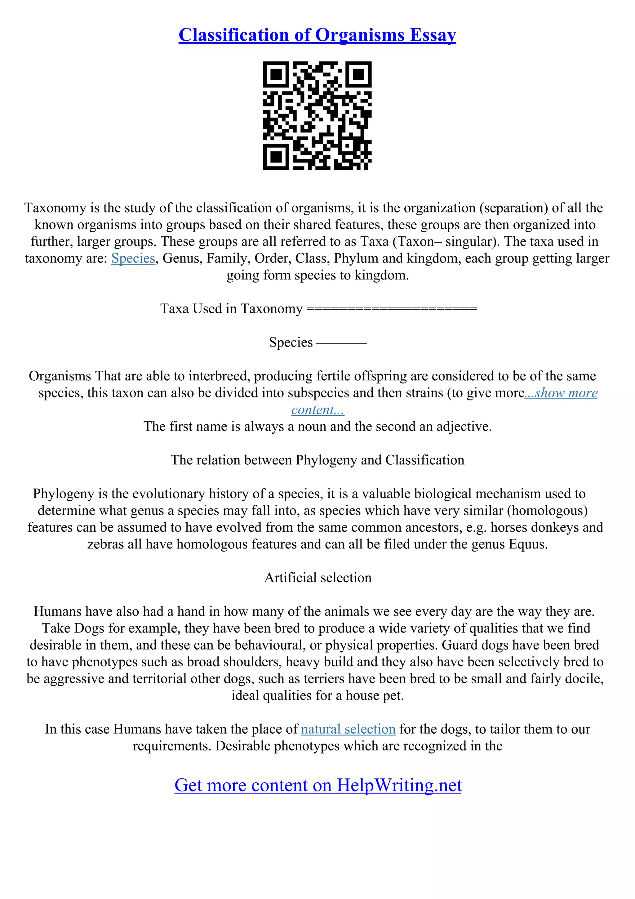 What Is A Classification Essay | PDF