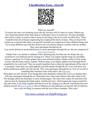 What Is A Classification Essay | PDF