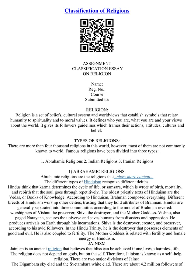 What Is A Classification Essay | PDF