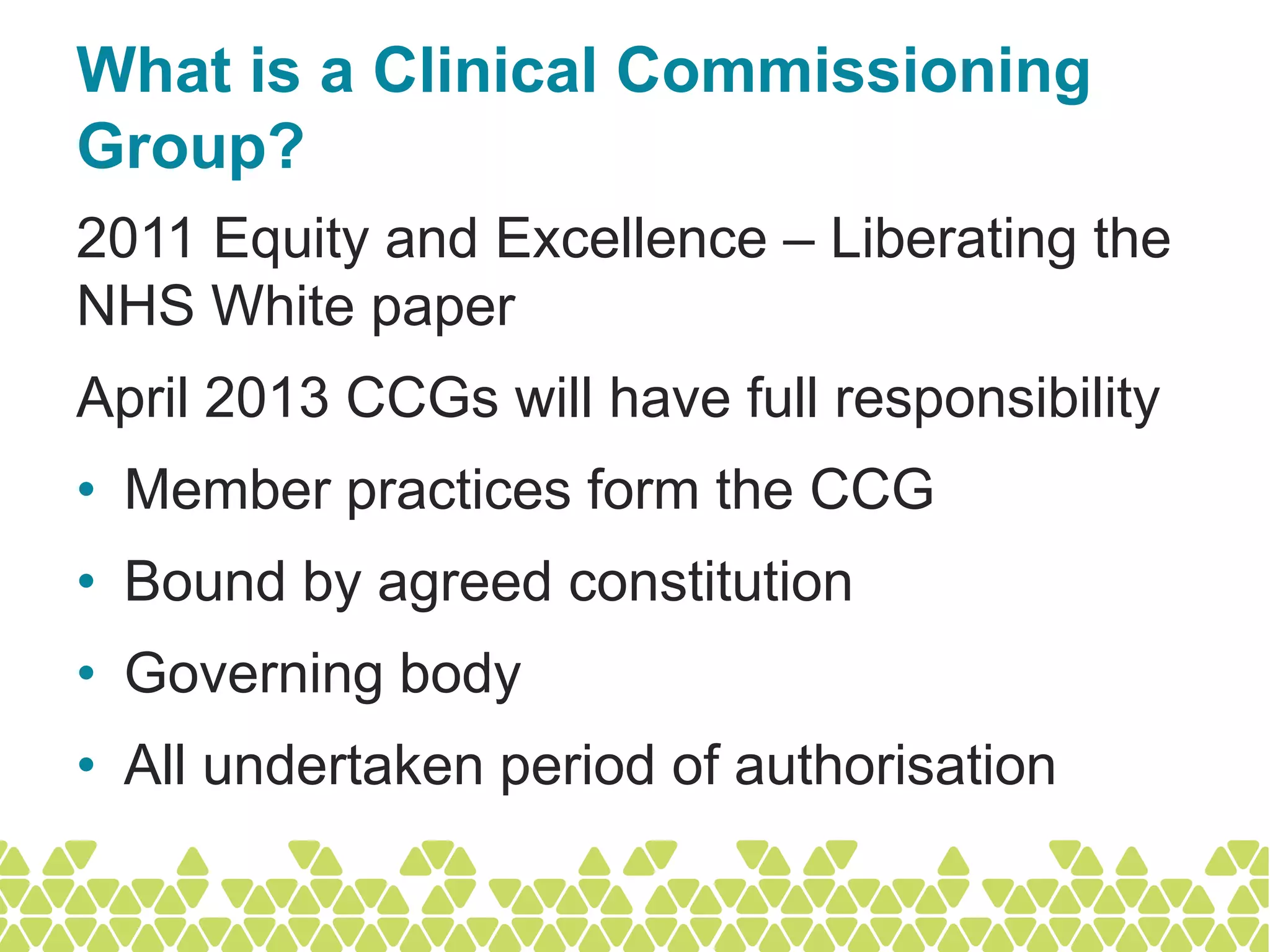 What is a clinical commissioning group | PPTX