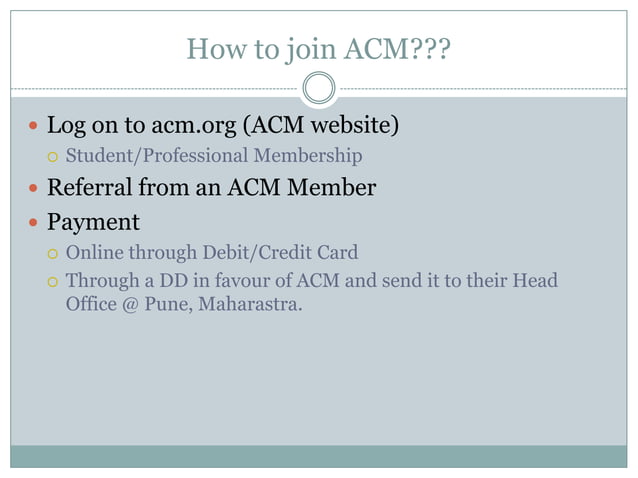 What is ACM? | PPTX