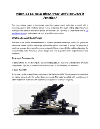 What is a Co-Axial Blade Probe, and How Does it Function | PDF