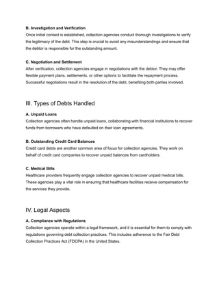 What is a Collection Agency? Unraveling the Dynamics of Debt Recovery | PDF