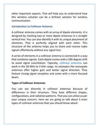 Antennaexperts, What is a Collinear Antenna? | PDF