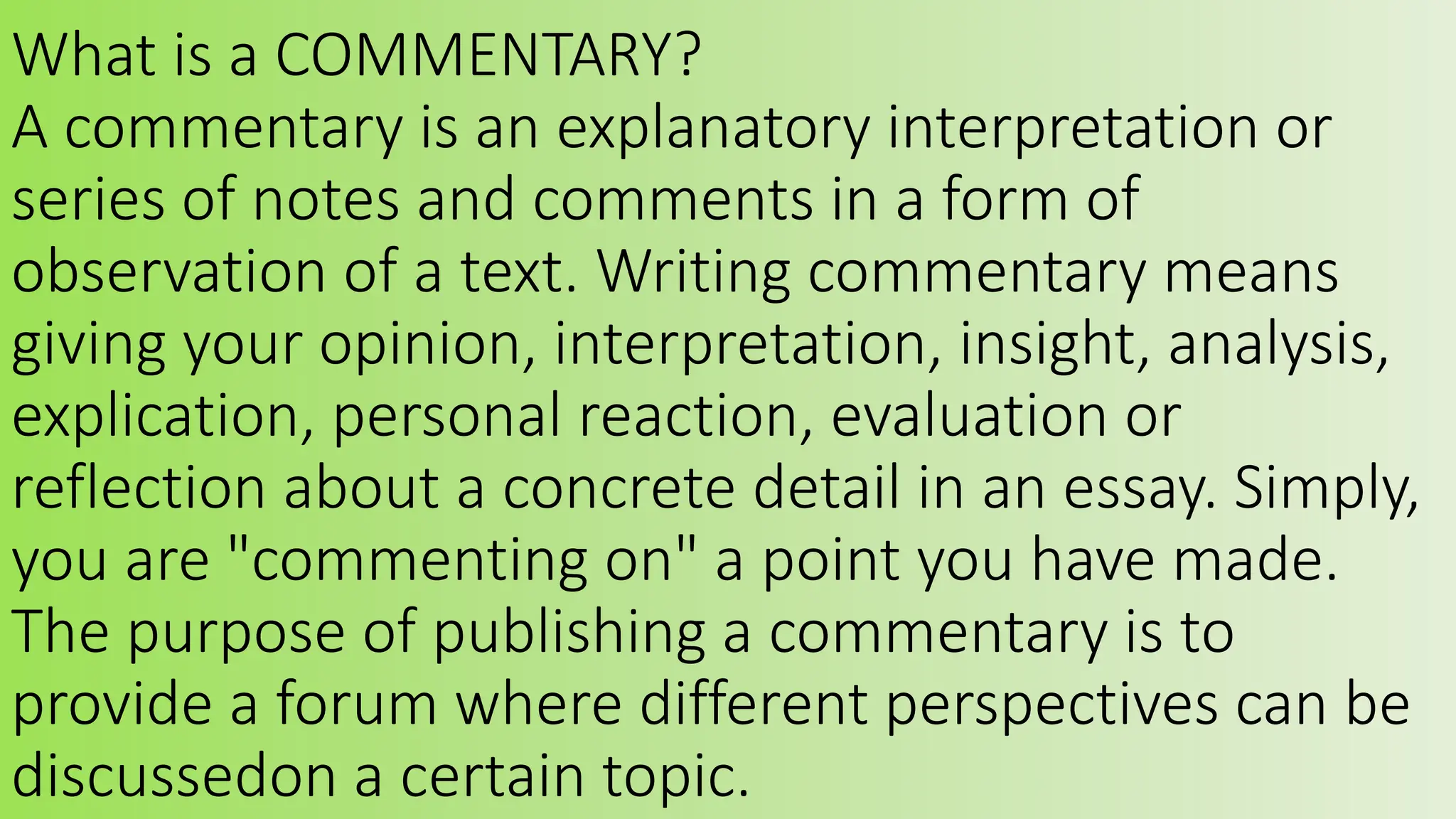What is a COMMENTARY.pptx