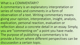 What is a COMMENTARY.pptx