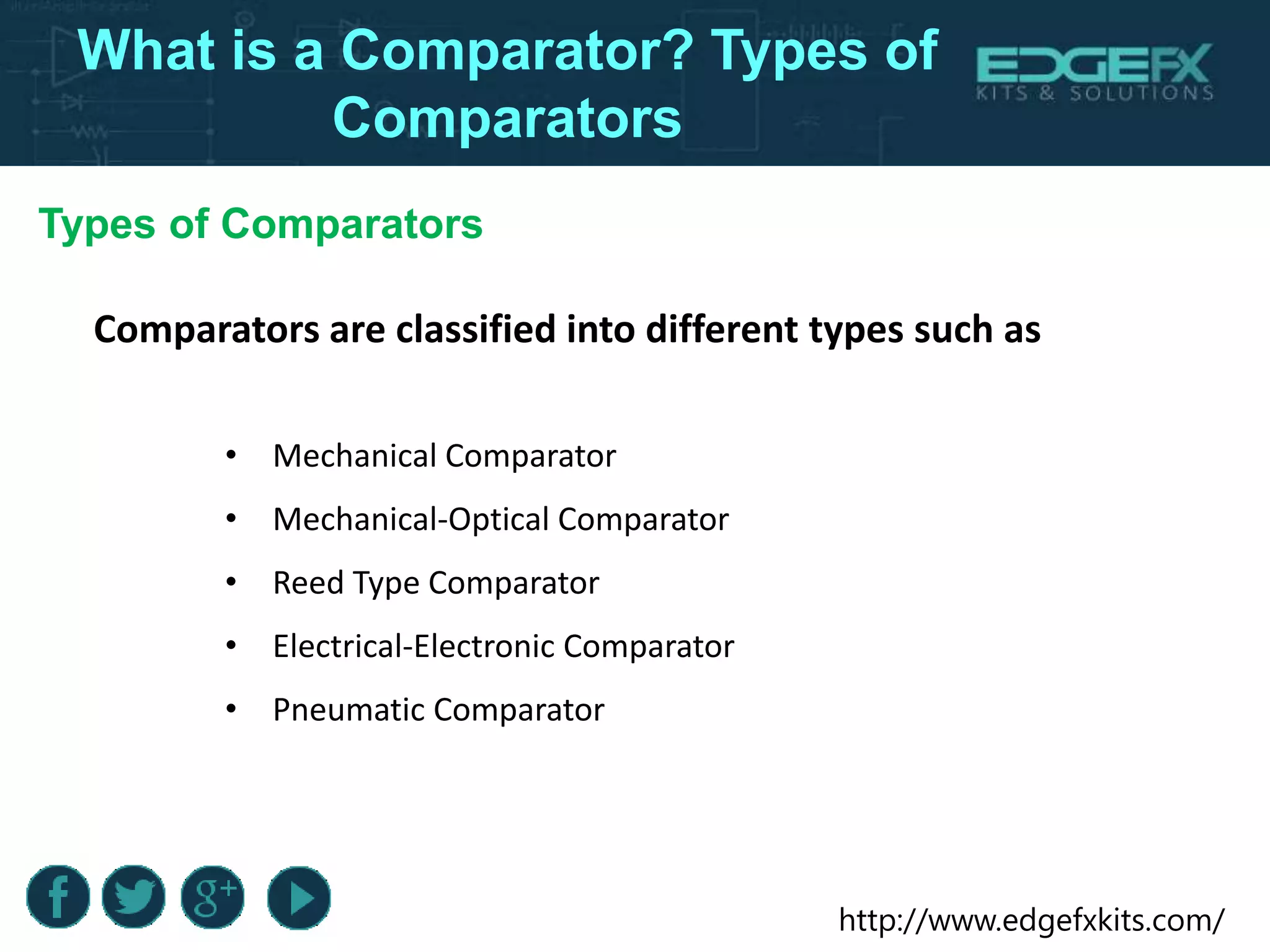 Different Types Comparators And It's Working | PPTX