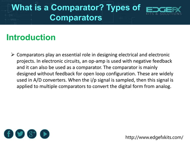 Different Types Comparators And It's Working | PPTX