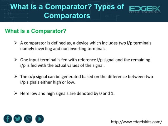 Different Types Comparators And It's Working | PPTX