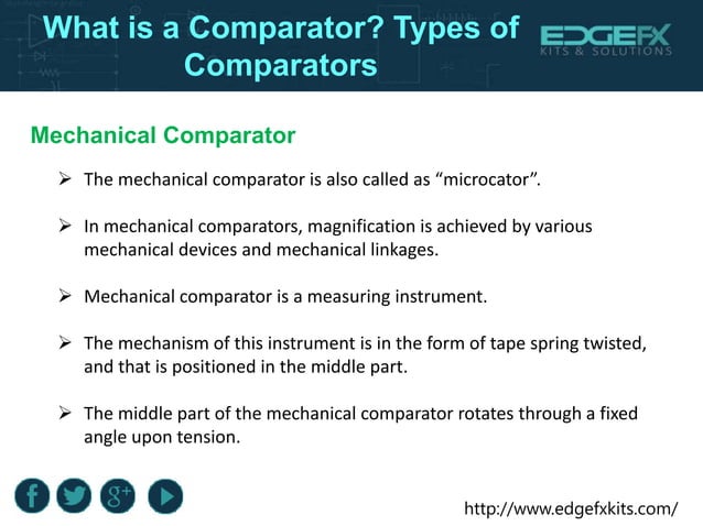 Different Types Comparators And It's Working | PPTX