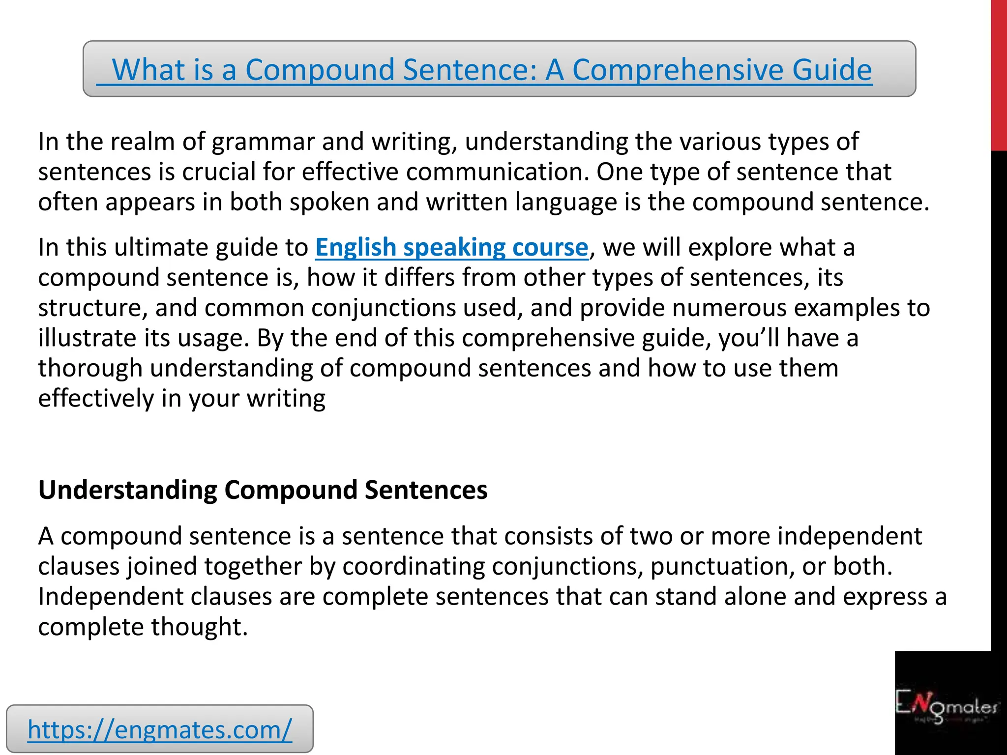 What is a Compound Sentence: A Comprehensive Guide | PPTX