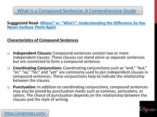 What is a Compound Sentence: A Comprehensive Guide | PPTX