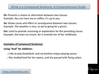 What is a Compound Sentence: A Comprehensive Guide | PPTX