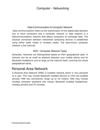 Data Communication & Computer Network | PDF