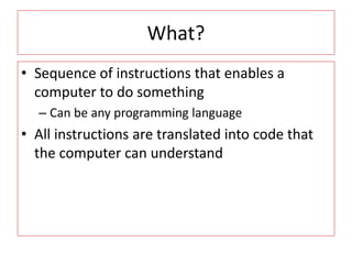 What is a computer program | PPT