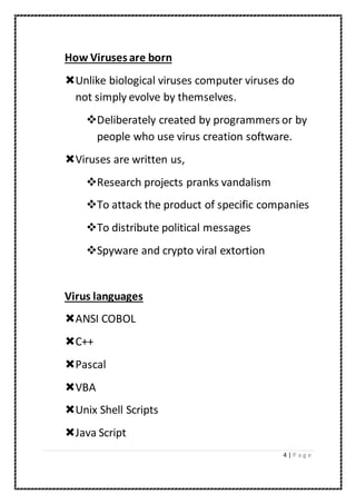 What is a computer virus | DOCX | Operating Systems | Computer Software ...