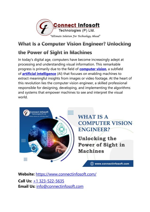 What Is a Computer Vision Engineer- Unlocking the Power of Sight in Machines | PDF