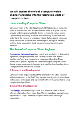What Is a Computer Vision Engineer- Unlocking the Power of Sight in ...