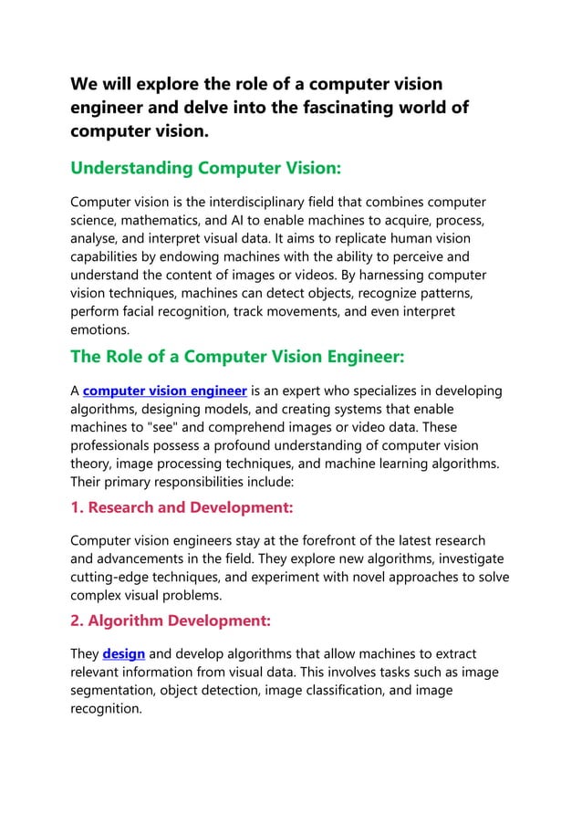 What Is a Computer Vision Engineer- Unlocking the Power of Sight in ...