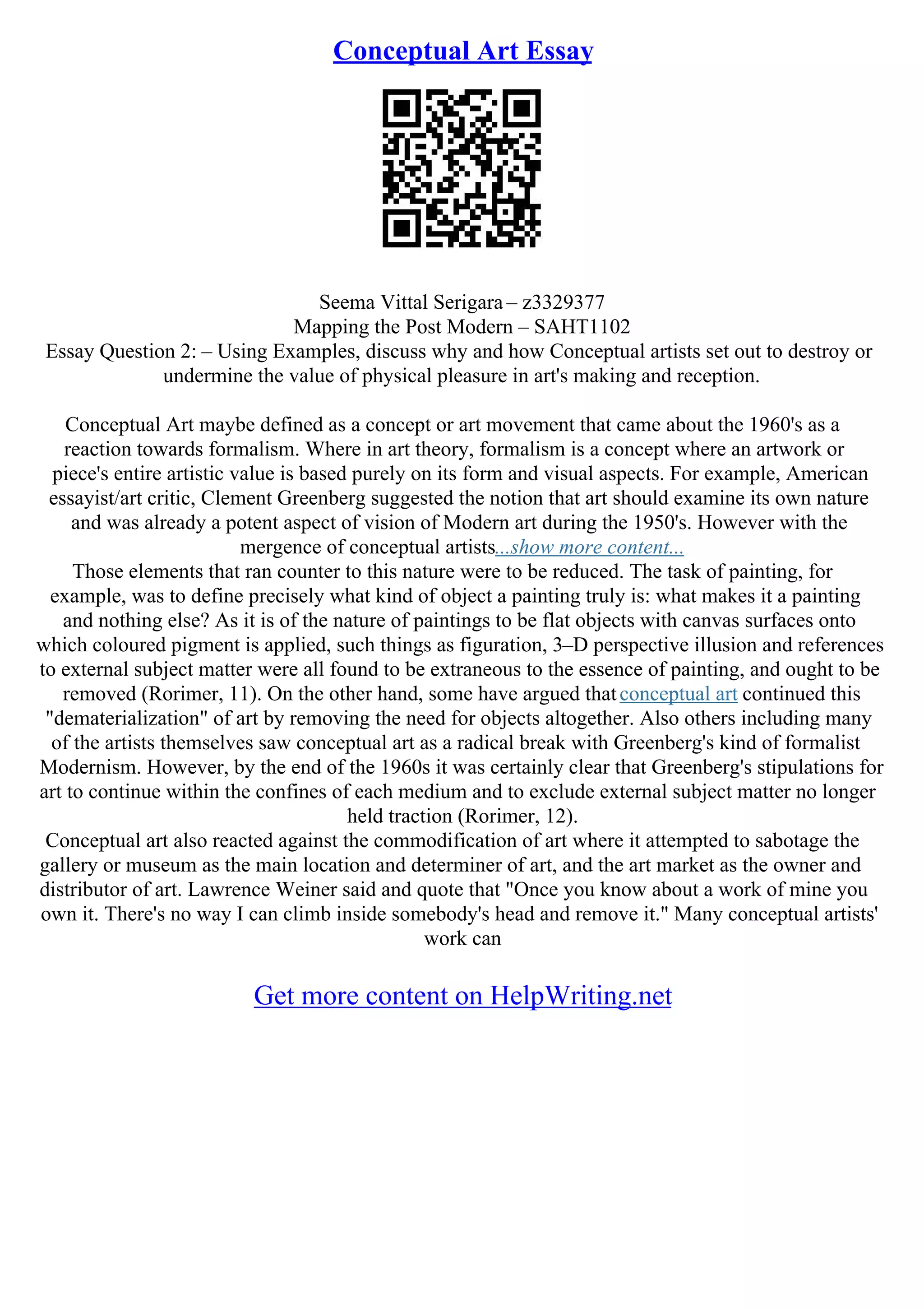 What Is A Concept Essay | PDF