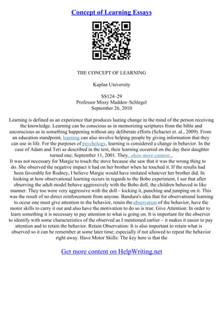 What Is A Concept Essay | PDF