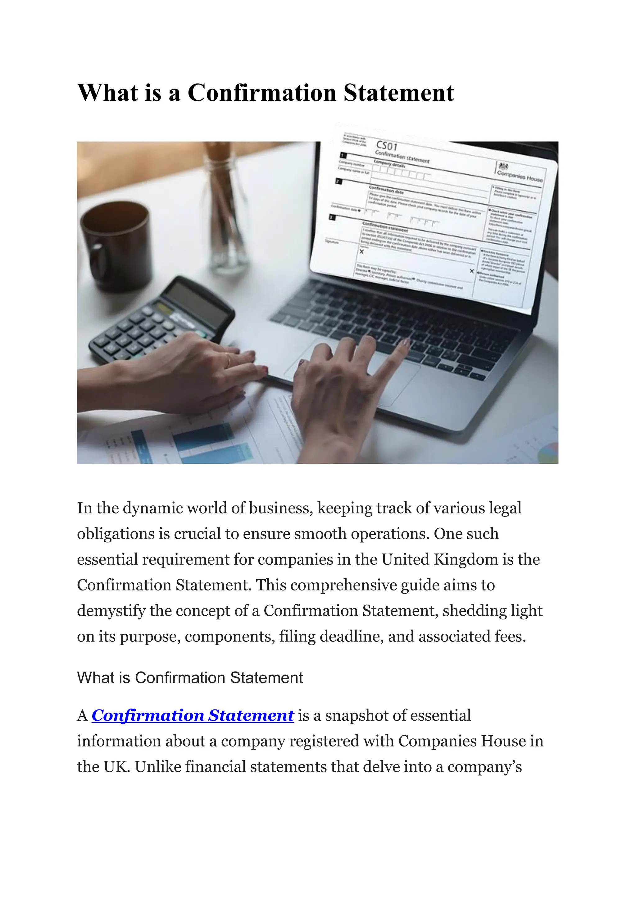 What is a Confirmation Statement in the UK | PDF
