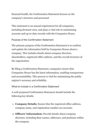 What is a Confirmation Statement in the UK | PDF